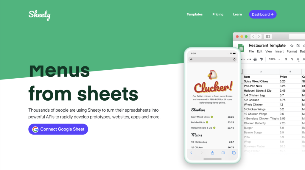 SHEETY : Google Sheets to API – Clement MONDARY