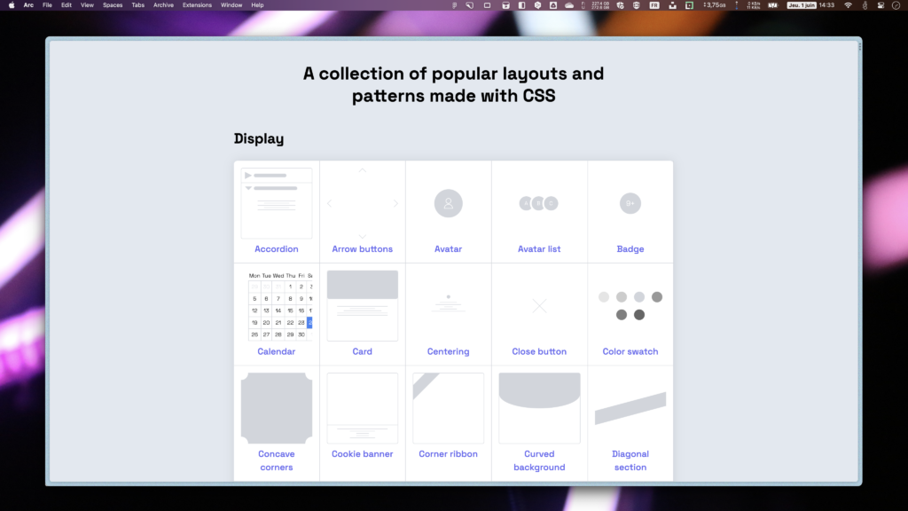 CSS LAYOUT : Bibliothèque de composants et animations CSS – Clement MONDARY