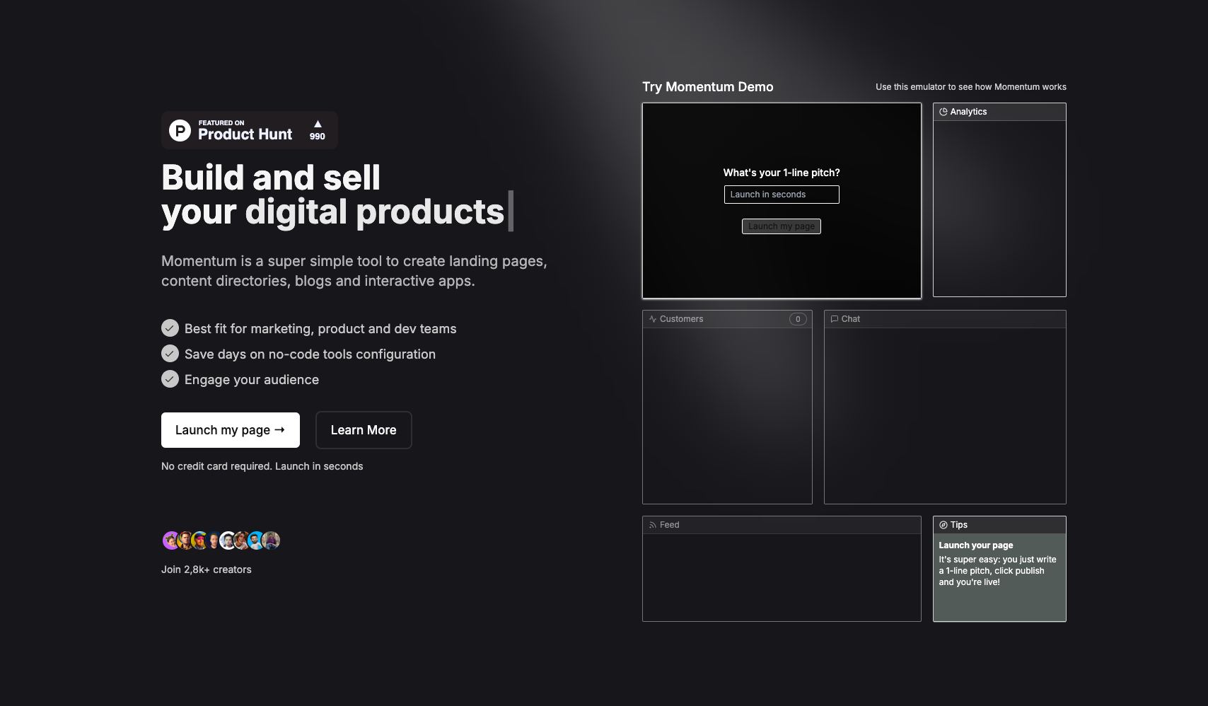 MOMENTUM : Créez vos landing pages en quelques clics – Clement MONDARY