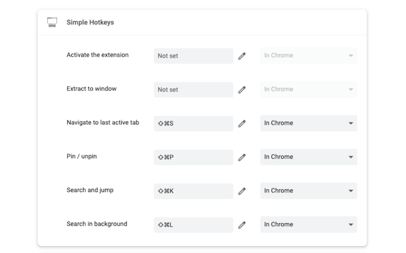 SIMPLE HOTKEYS : Une extension Chrome pour améliorer les raccourcis existants – Clement MONDARY